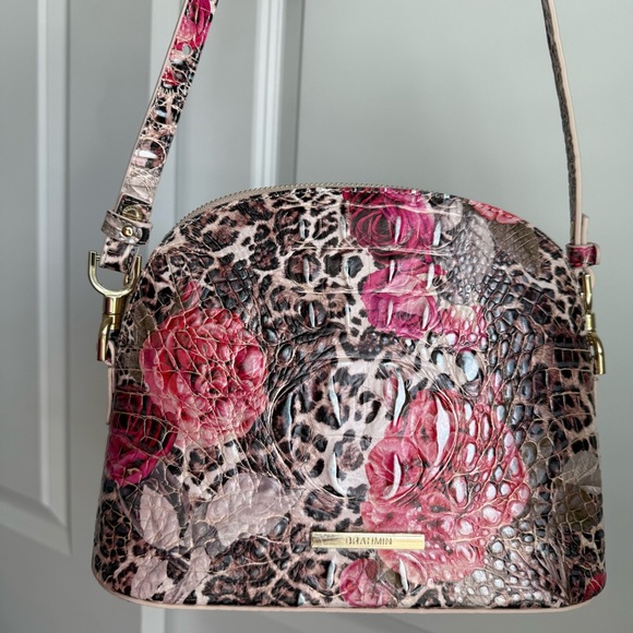 Brahmin | Bags | Brahmin Small Georgina Crossbody Ermine Floral Leather ...